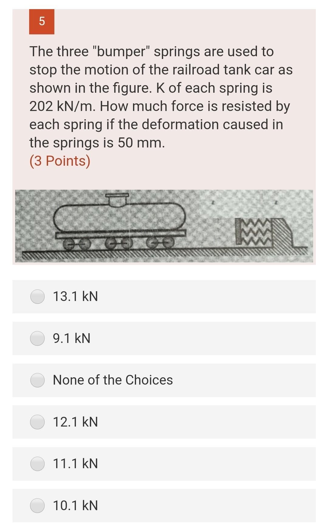 Solved 5 The three "bumper" springs are used to stop the | Chegg.com