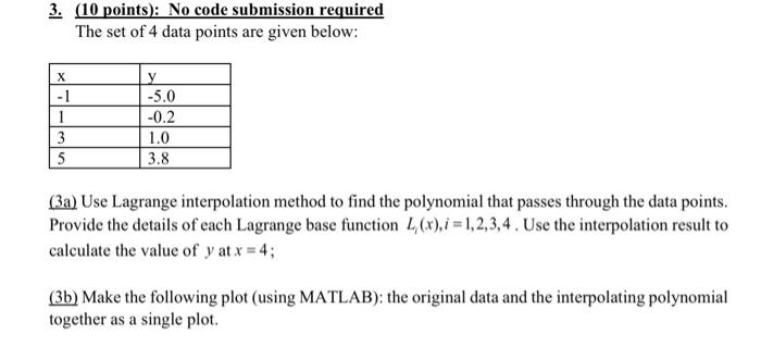 3. (10 points): No code submission required The set | Chegg.com