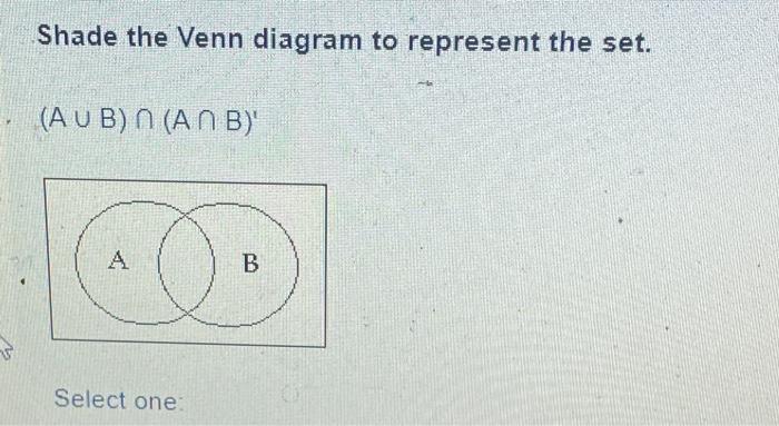 Solved Shade the Venn diagram to represent the set. (AUB) O | Chegg.com