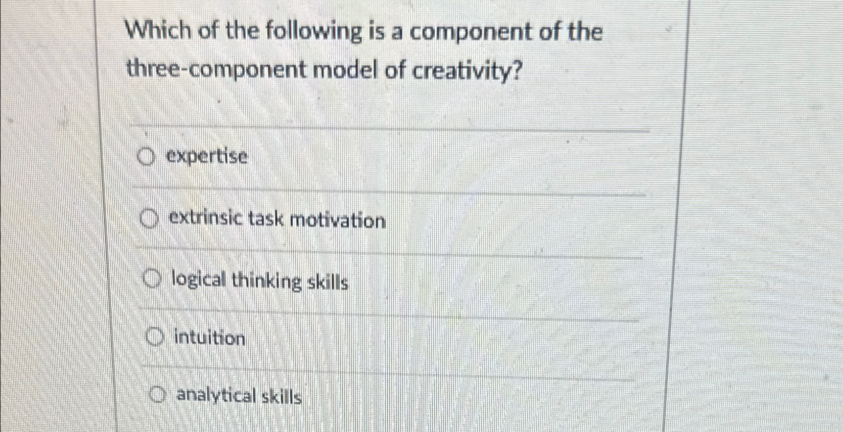 Solved Which of the following is a component of the | Chegg.com