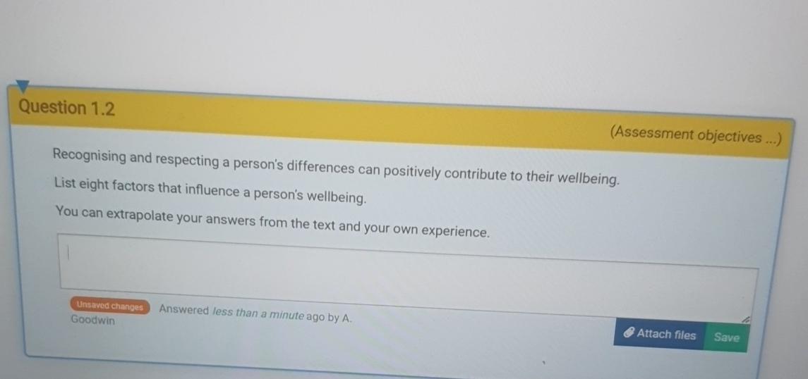 CHCCCS040 ﻿Question 1.2(Assessment objectives | Chegg.com