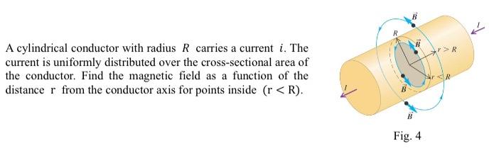 Solved A cylindrical conductor with radius R carries a | Chegg.com