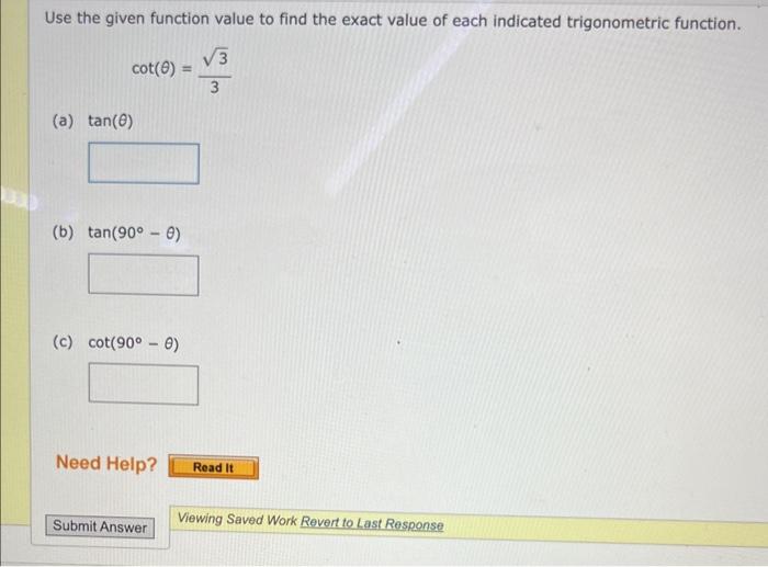 Solved Use The Given Function Value To Find The Exact Value