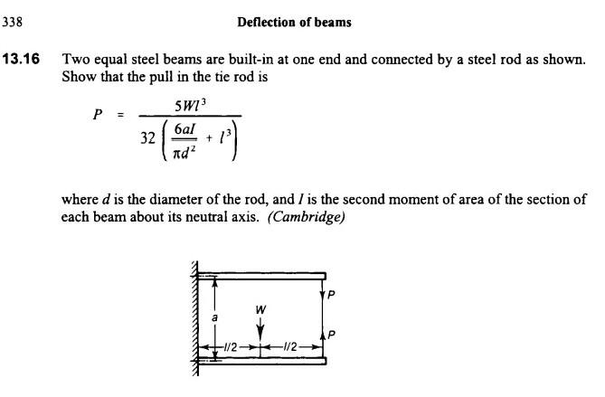 Solved 338 Deflection of beams 13.16 Two equal steel beams | Chegg.com