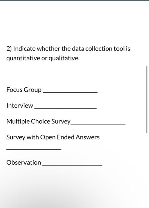 Description Qualitative vs. Quantitative Worksheet 1) | Chegg.com