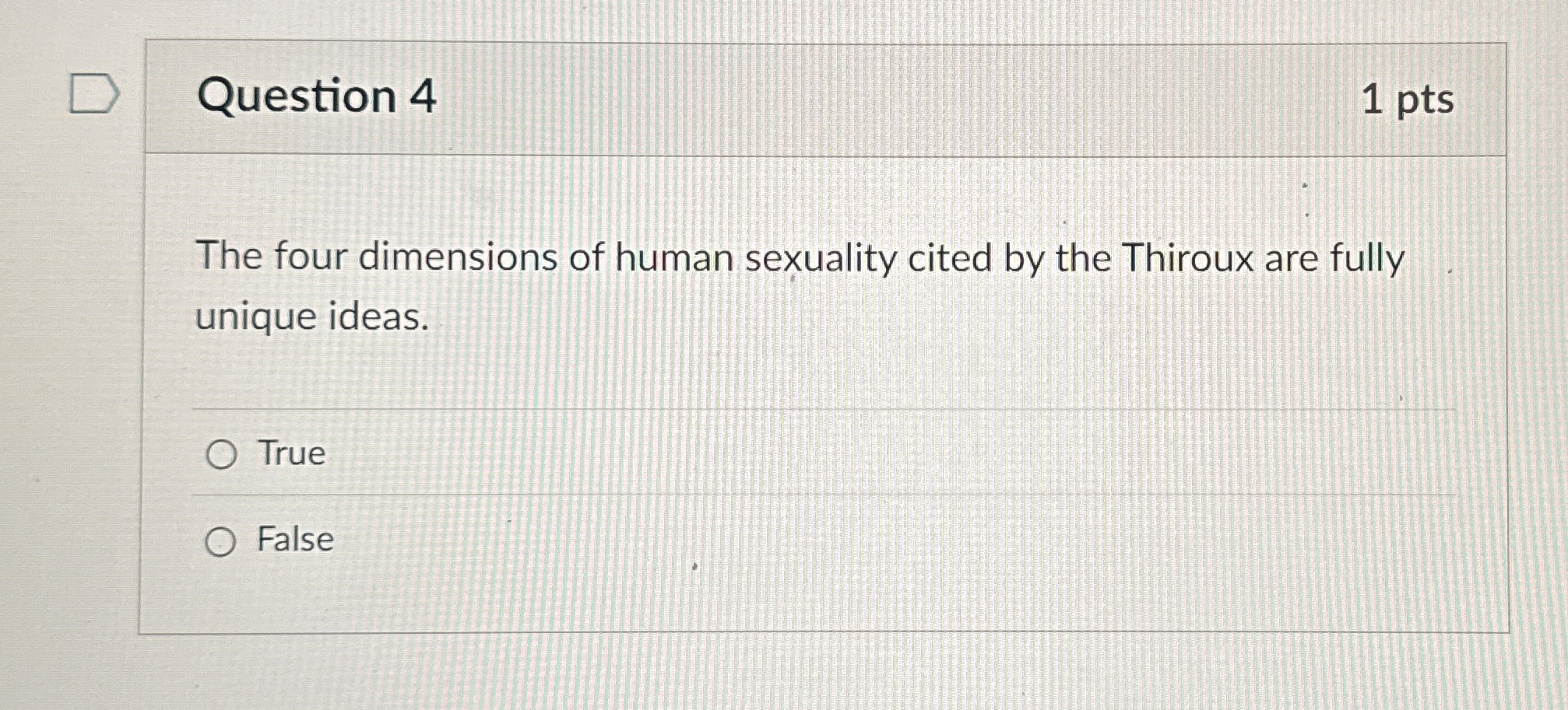Solved Question 41 ﻿ptsThe four dimensions of human | Chegg.com