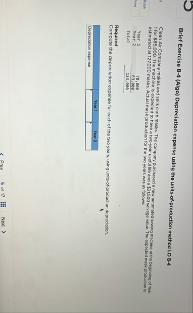 Solved Brief Exercise 8-4 (Algo) ﻿Depreciation expense using | Chegg.com
