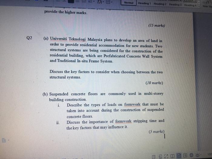 Solved Normal Heading 1 Heading 2 Headings Heading 4 provide | Chegg.com