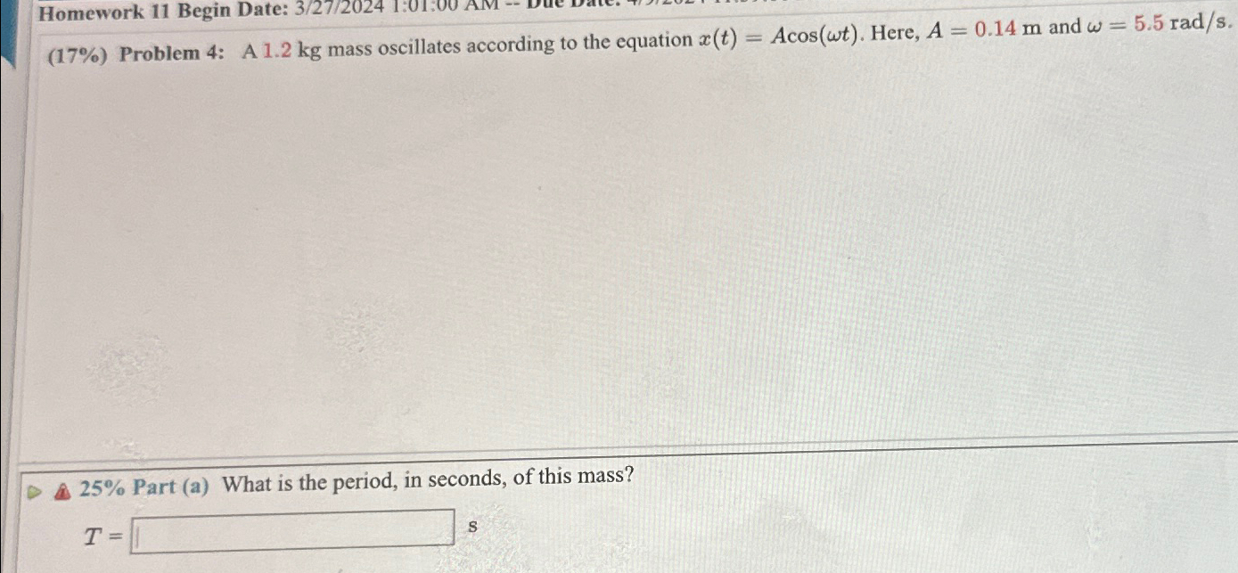 Solved Homework 11 ﻿begin Date 3 27 2024 17 ﻿problem 4 A