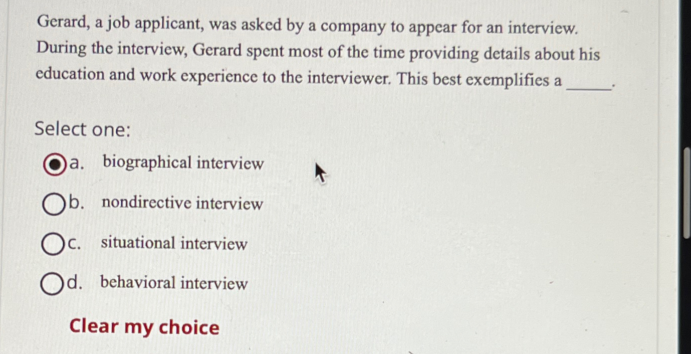 Solved Gerard, a job applicant, was asked by a company to | Chegg.com