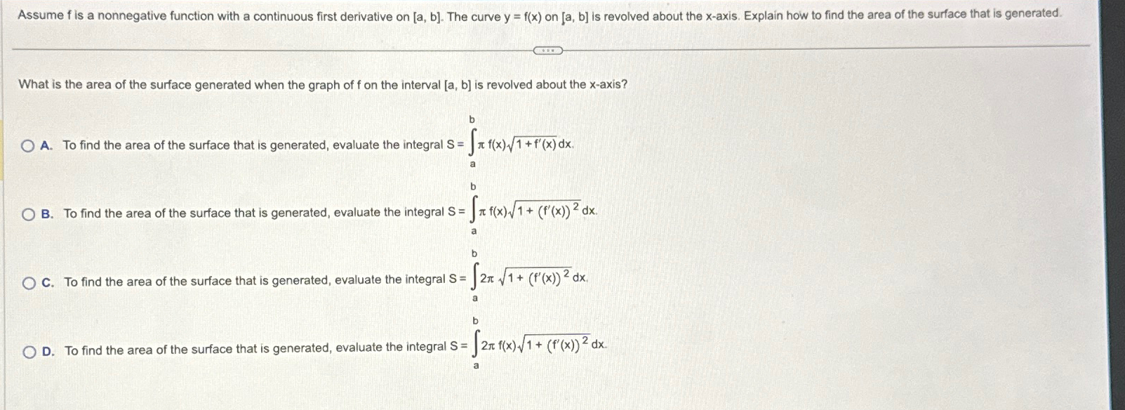 Solved Assume f ﻿is a nonnegative function with a continuous | Chegg.com
