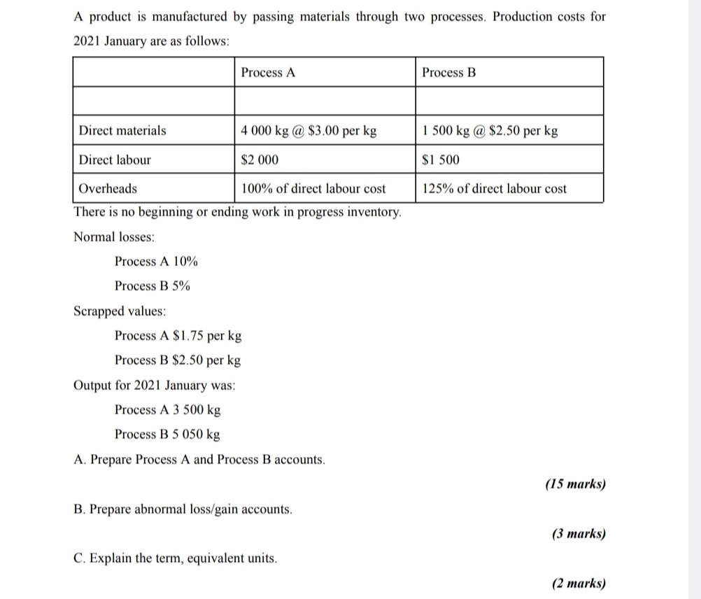 Solved A product is manufactured by passing materials | Chegg.com