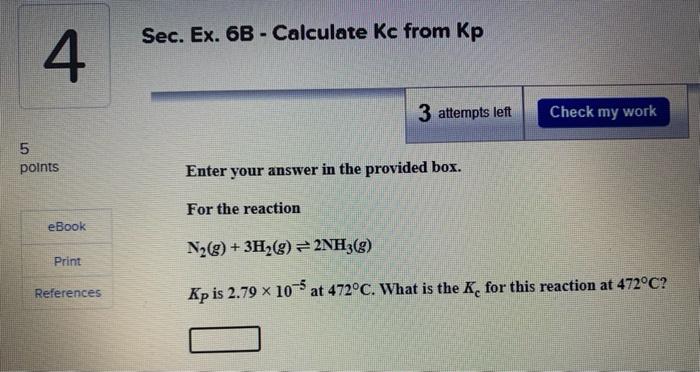 Solved Ch. Ex. 24 - Calculate Kp using Equilibrium Partial | Chegg.com