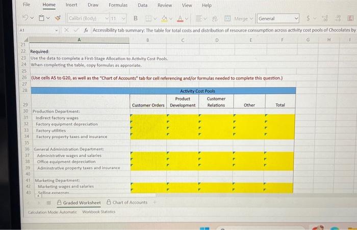 Solved Galculation Mode: Automatic Workbook StatisticsFor an | Chegg.com