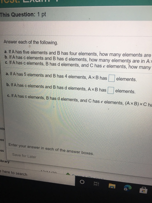 Solved This Question: 1 pt Answer each of the following. a. | Chegg.com