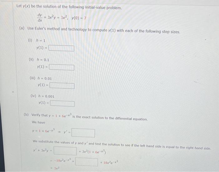 Solved Let y(x) be the solution of the following | Chegg.com