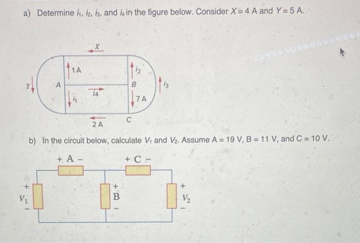 a) Determine i1,i1,i3 and i4 in the figure below. | Chegg.com