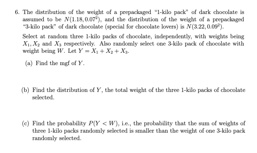 Solved The distribution of the weight of a prepackaged | Chegg.com