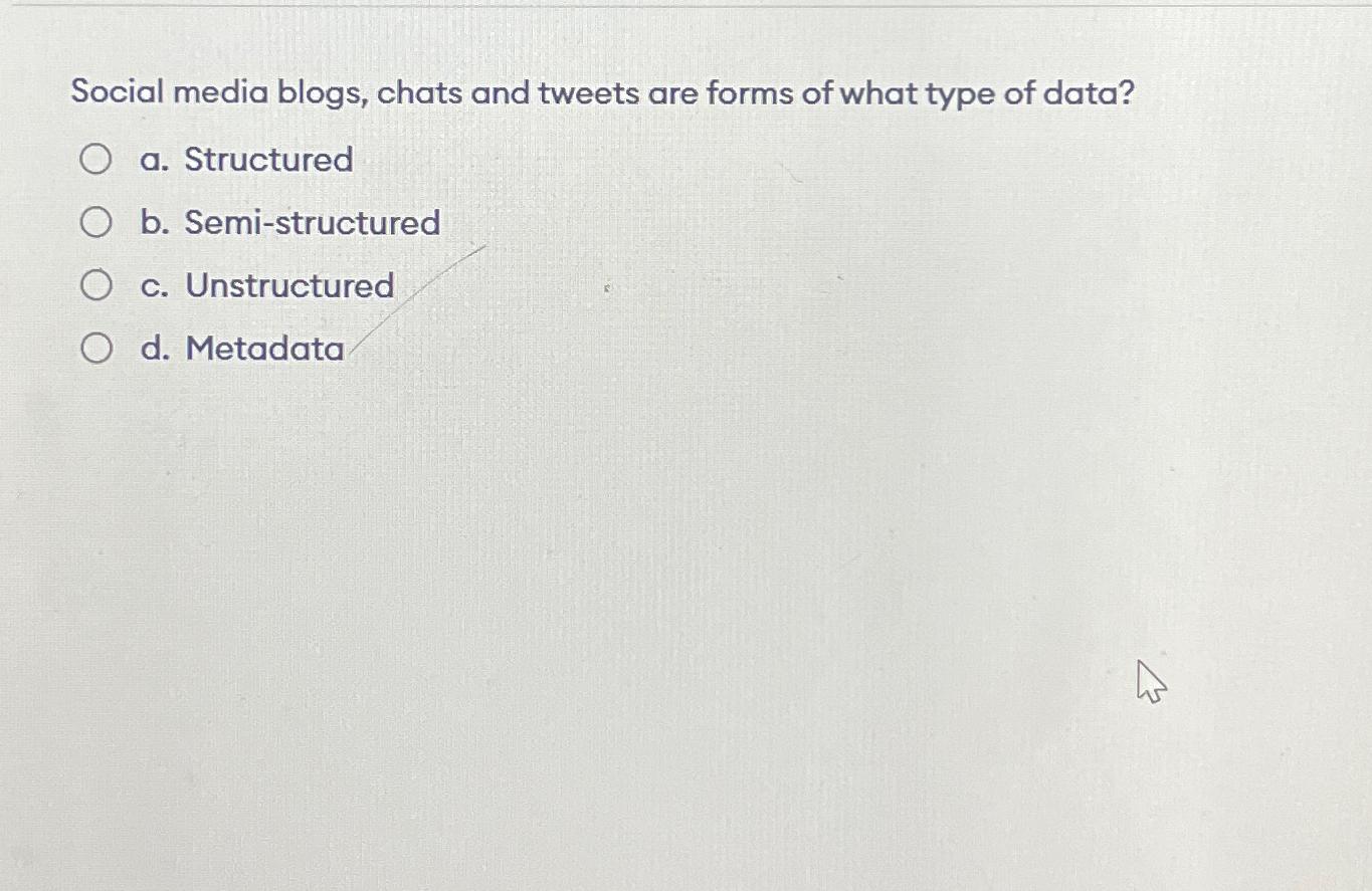 Solved Social media blogs, chats and tweets are forms of | Chegg.com