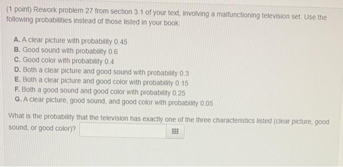 Solved 1 Point Rework Problem 24 From Section 3 1 Of Your