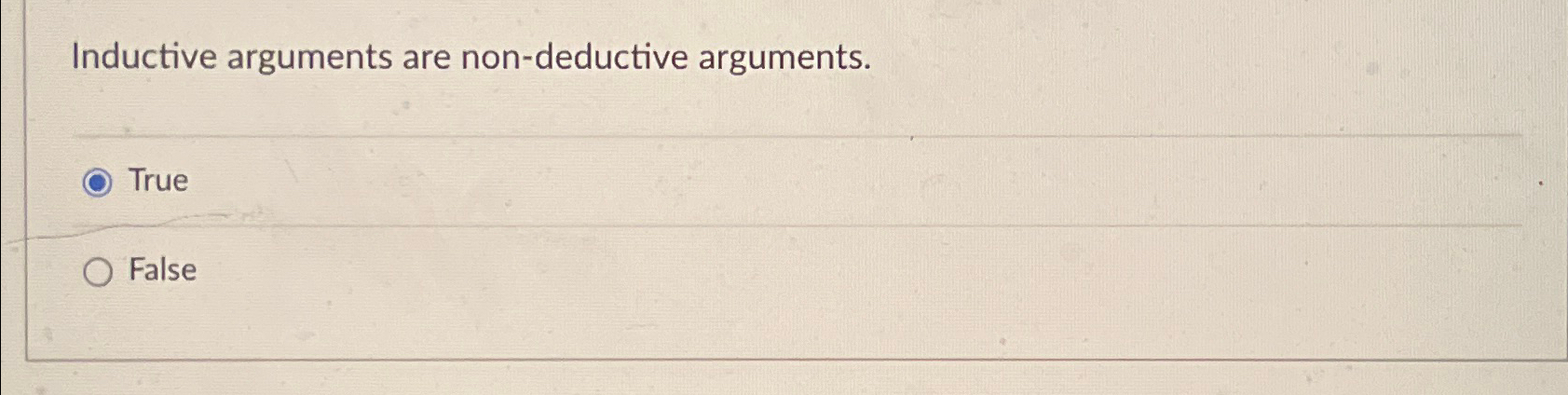 Solved Inductive arguments are non-deductive | Chegg.com
