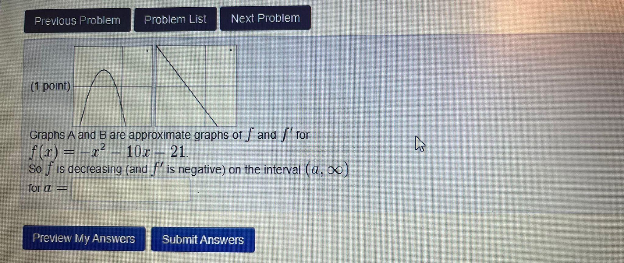Solved Previous ProblemNext Problem(1 ﻿poinGraphs A and B | Chegg.com