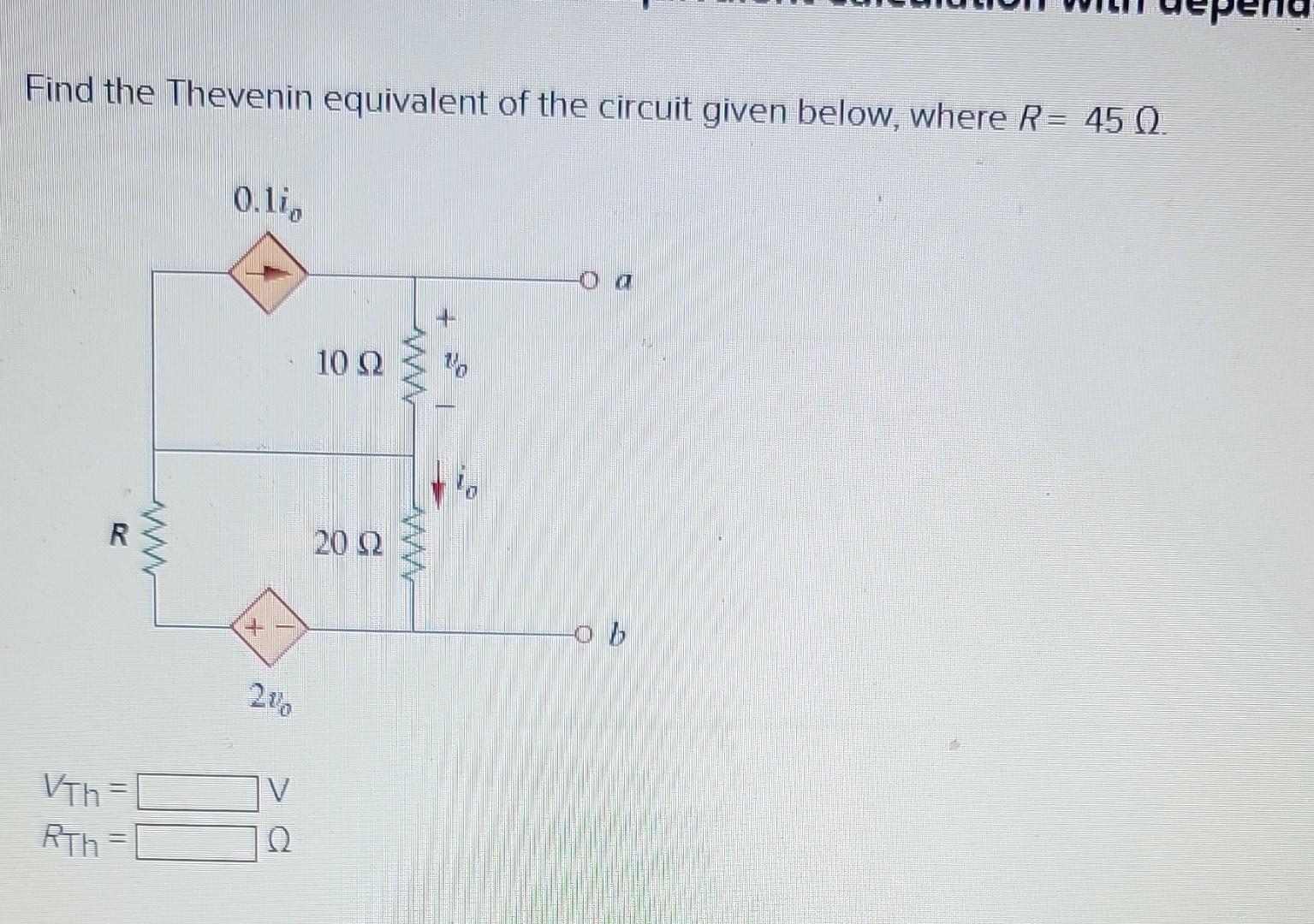 Solved Find the Thevenin equivalent of the circuit given | Chegg.com