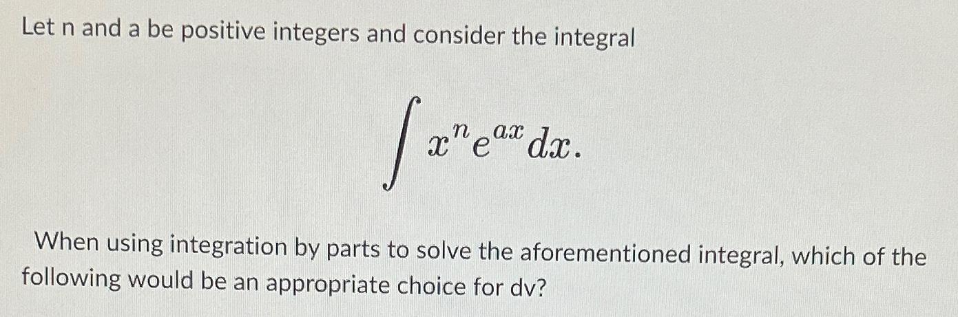 Solved Let n ﻿and a ﻿be positive integers and consider the | Chegg.com
