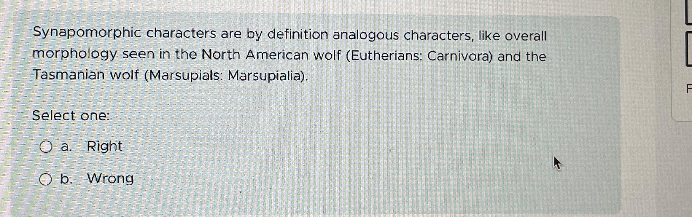 Solved Synapomorphic characters are by definition analogous | Chegg.com
