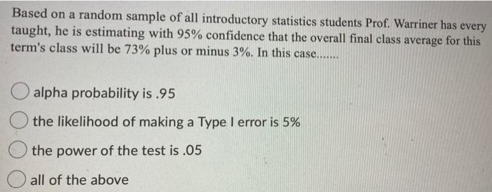 Solved Based On A Random Sample Of All Introductory 5482