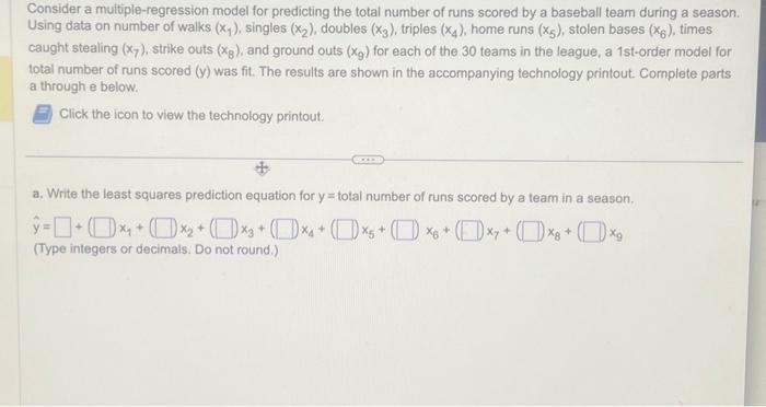 Solved Consider a multiple-regression model for predicting | Chegg.com