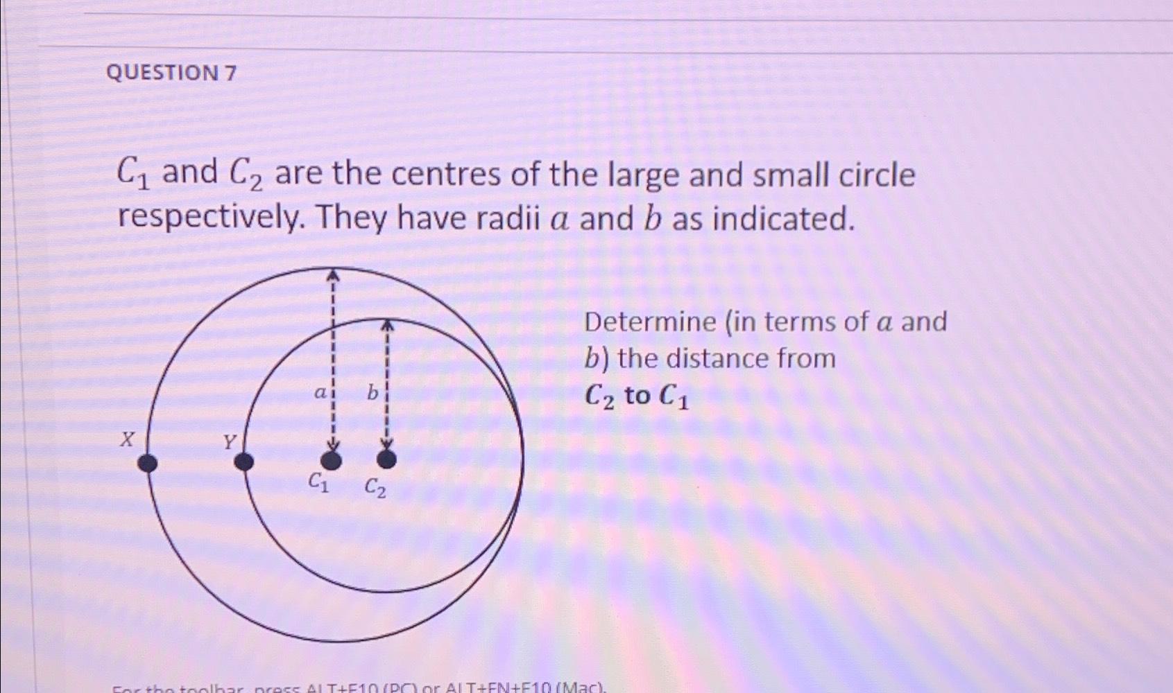 Solved QUESTION 7C1 ﻿and C2 ﻿are the centres of the large | Chegg.com