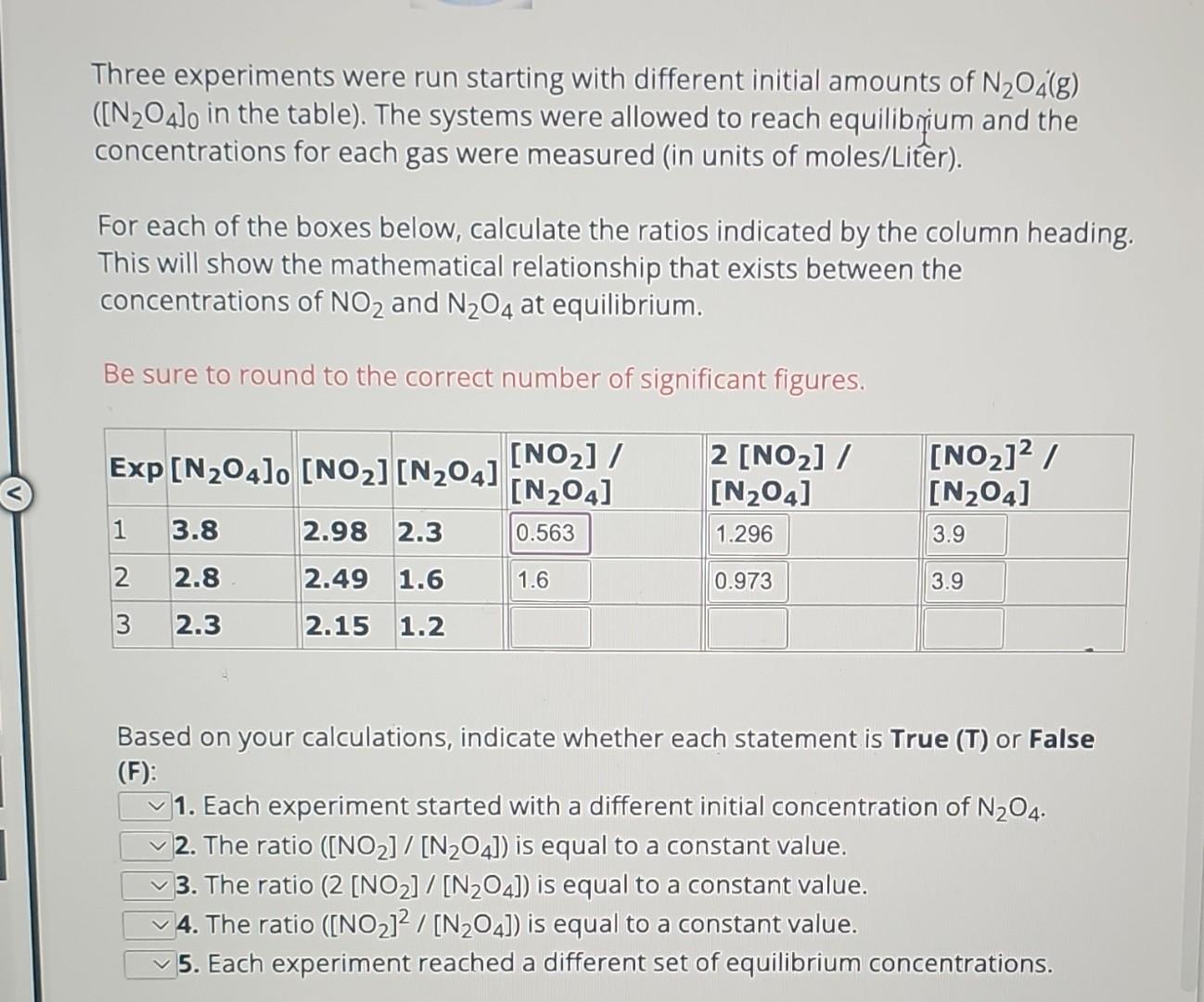 Solved Three experiments were run starting with different | Chegg.com