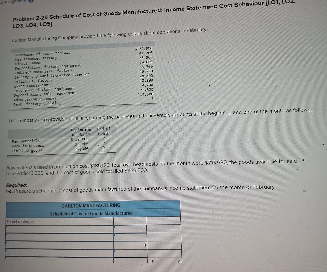 Solved Problem 2-24 Schedule of Cost of Goods Manufactured; | Chegg.com Solved Problem 2-24 Schedule of Cost of Goods Manufactured; | Chegg.com