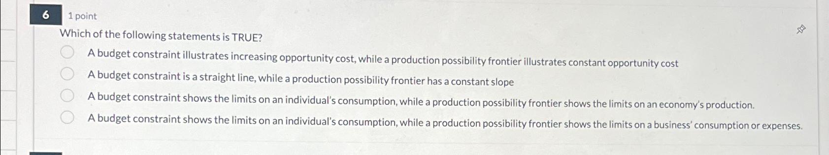 Solved 61 ﻿pointWhich of the following statements is TRUE?A | Chegg.com