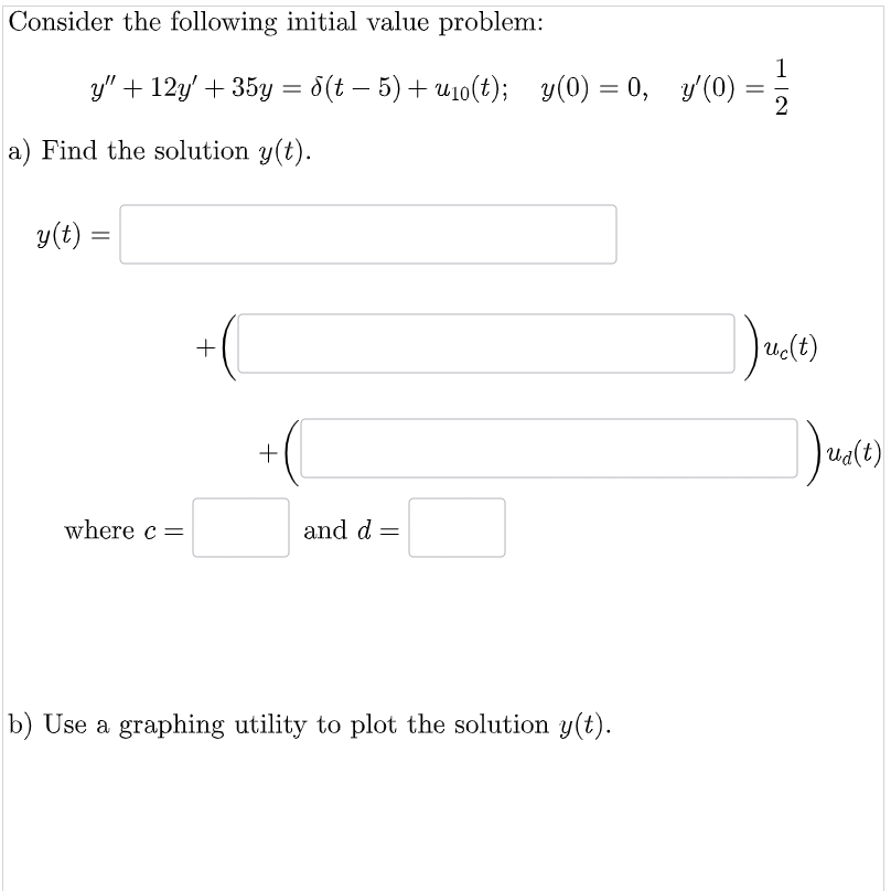 Consider the following initial value | Chegg.com
