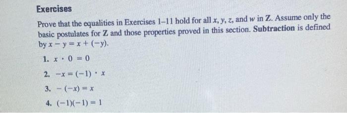 Solved Prove that the equalities in Exercises 1-11 hold for | Chegg.com