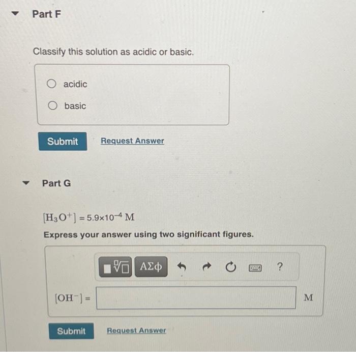 Solved [H3O+]=3.5×10−9M Express your answer using two | Chegg.com