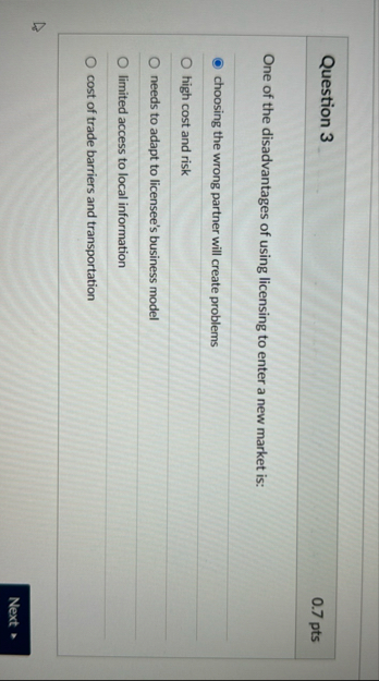 Solved Question 30.7 ﻿ptsOne of the disadvantages of using | Chegg.com