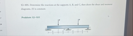 Solved 12-101. ﻿Determine the reactions at the supports A,B, | Chegg.com