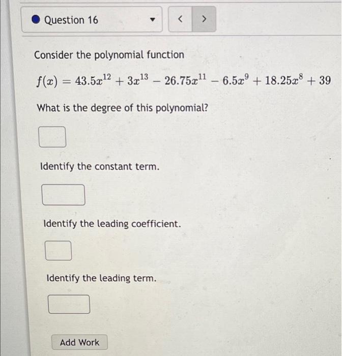 Solved 23 1 Consider the algebraic expression 52 + 9x4 23x | Chegg.com