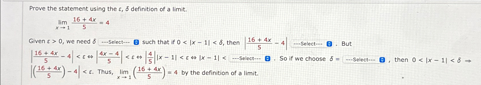 Solved Prove the statement using the ε,δ ﻿definition of a | Chegg.com
