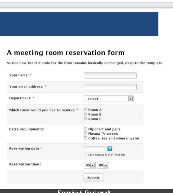 Solved Exercise-6 A meeting room reservation form Notice how | Chegg.com