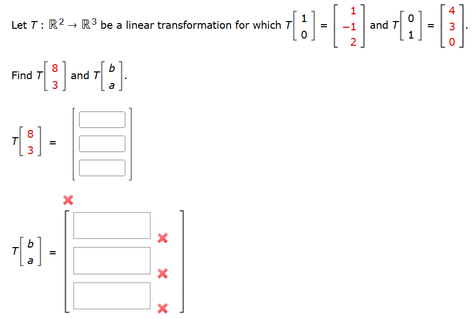 Solved Let T:R2→R3 ﻿be a linear transformation for which | Chegg.com