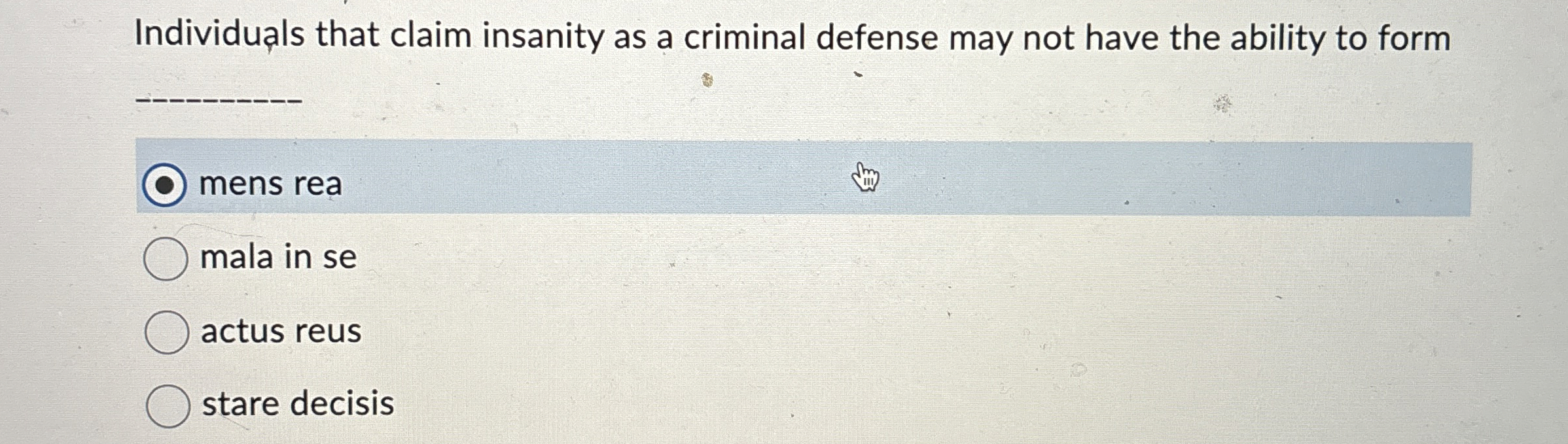 Solved Individuals that claim insanity as a criminal defense | Chegg.com