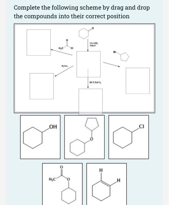 Solved Complete the following scheme by drag and drop the | Chegg.com