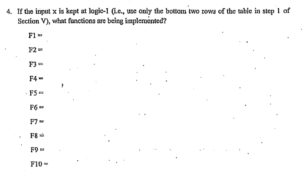 Solved If the input x ﻿is kept at logic-1 (i.e., ﻿use only | Chegg.com