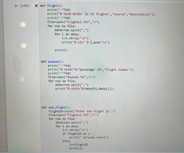 Solved Add a new flightRequesting the user to enter the | Chegg.com