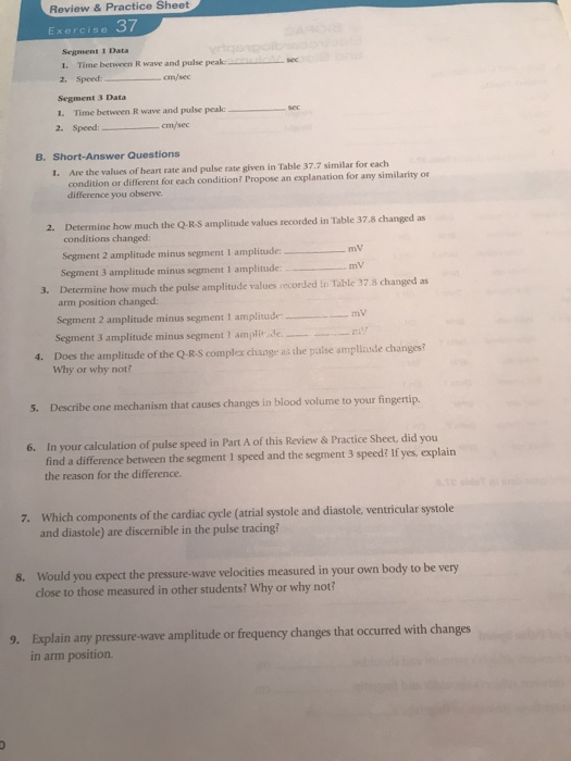 Review & Practice Sheet Exercise 37 Segment I Data | Chegg.com