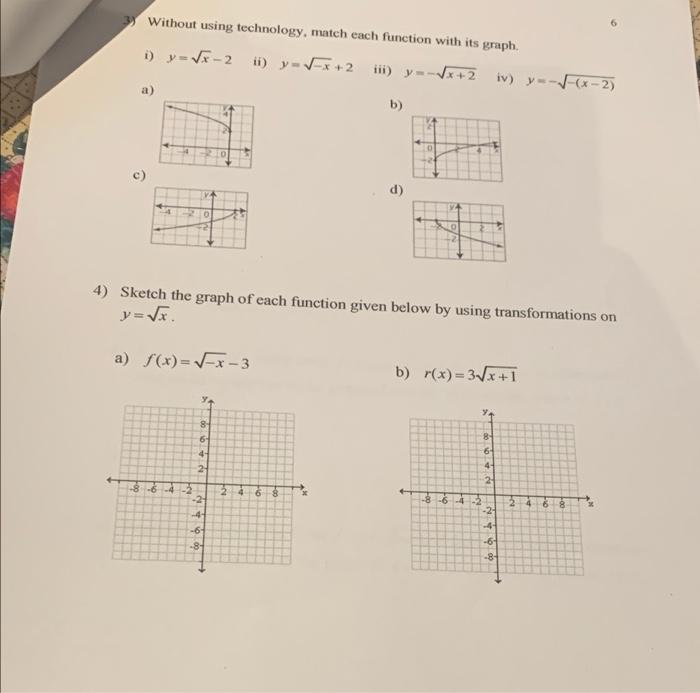 Solved Graph of y=vx Assignment: 1) Describe how the graph | Chegg.com